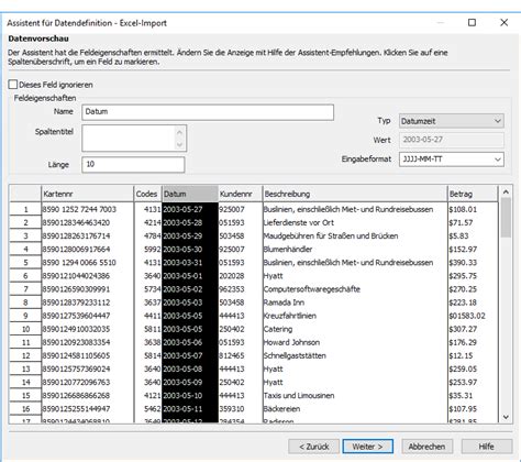 daten mit dem assistenten für datendefinition definieren und importieren
