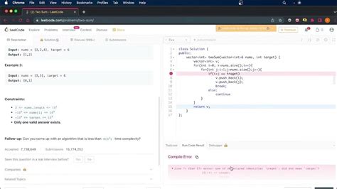 1 Problem Two Sum Lets Solve Leet Code Problems Starting From 0th Problem Youtube