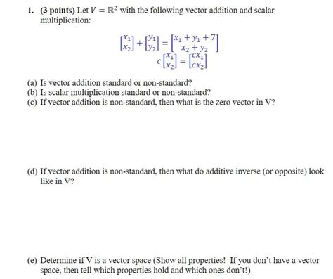 Points Let V R With The Following Vector Chegg Com
