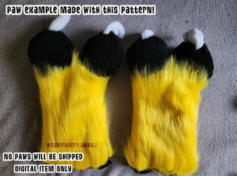 Fursuit Trex Hand Paw Pattern Etsy