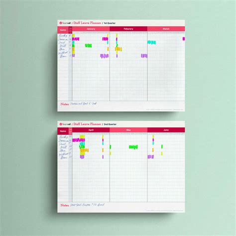 Free Printable Staff Leave Wall Planner Teamroll