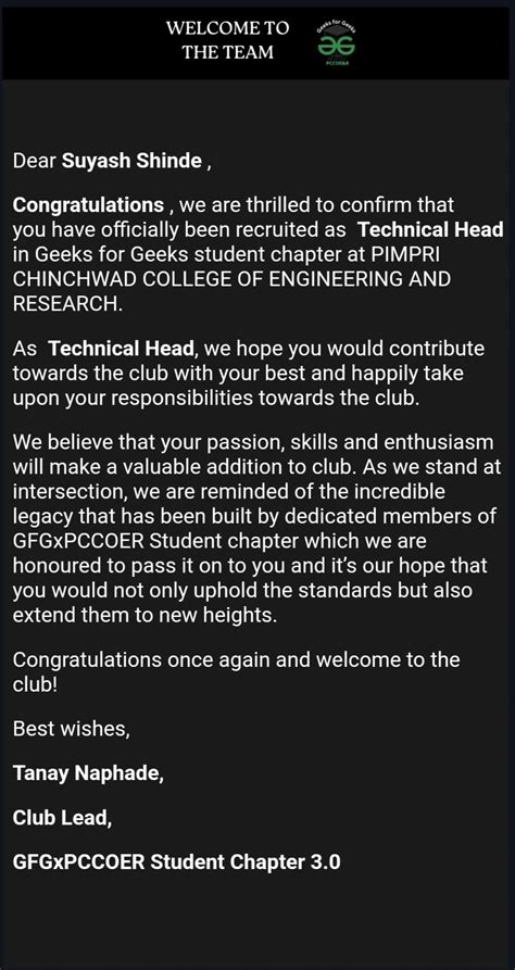 Suyash Shinde On Linkedin Happy To Share That I Have Been Selected As The 💻technical Head💻 At…