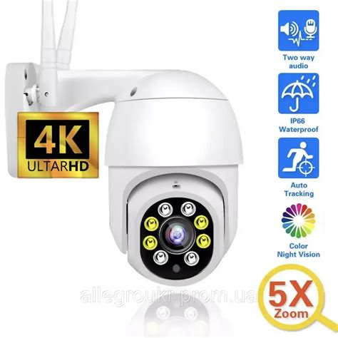 Вулична Ip камера 8 МП Wi Fi Qearim P6 Ipc360 Home Live Outdoor Wifi Ptz 3840х2160 вулична