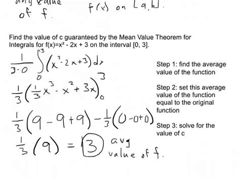 mean value theorem for integrals