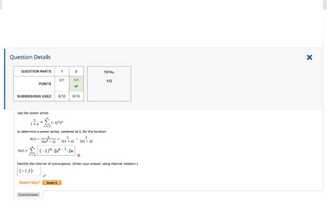 Solved Question Details X QUESTION PARTS 1 2 TOTAL 0 1 1 1 Chegg Com