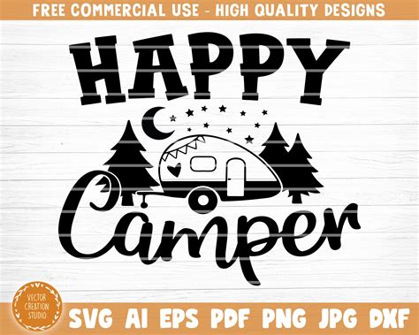 Digital Happy Camping Svg Svg Cut File Car Decal Svg Instant Download