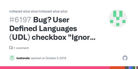 Bug User Defined Languages UDL Checkbox Ignore Case Not Working