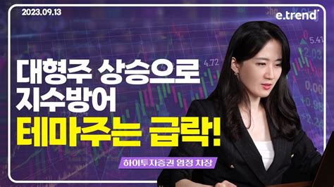 대형주 상승으로 지수 방어 테마주는 급락 하이투자증권 염정 차장 Youtube
