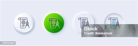 구분선 문서 선 아이콘입니다 엔지니어링 톱니바퀴 도구 표시입니다 선 아이콘 벡터 3차원 형태에 대한 스톡 벡터 아트 및 기타