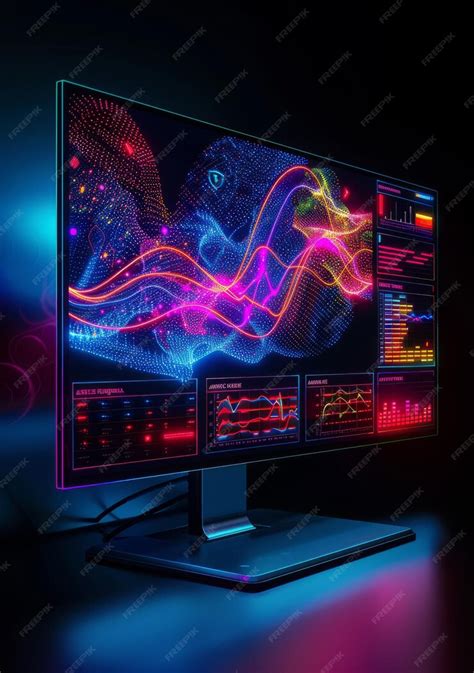 Premium Photo A Futuristic Computer Monitor Displaying An Abstract