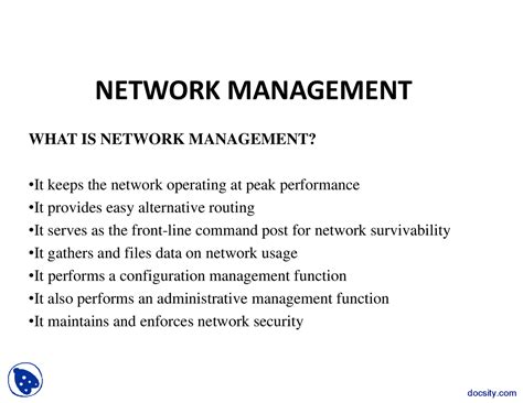 Network Management Communication Systems Lecture Slides Docsity