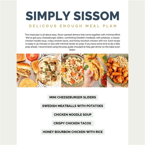 Delicious Enough A Simple Meal Plan Simply Sissom Delicious Enough A Simple Meal Plan Simply Sissom