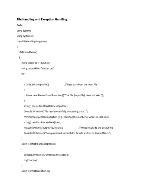 File Handling And Exception Handling Pdf String Computer Science
