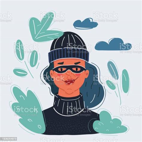 무법자 여성의 벡터 일러스트레이션 발라 클라바와 마스크를 착용 범죄 여성 캐릭터의 화가 얼굴 표현 강도에 대한 스톡 벡터 아트 및 기타 이미지 Istock