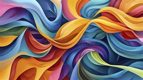 Dynamic Colorful Waves Abstract Art Digital Artwork Vibrant Environment Close Up View Fluid