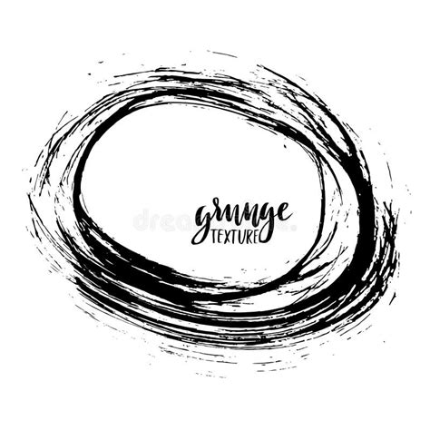 Grunge Vector Frame Ink Circle Hand Drawn Dry Brush Texture Stock Vector Illustration Of