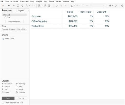How To Drill Into A Single Row Of A Text Table In Tableau