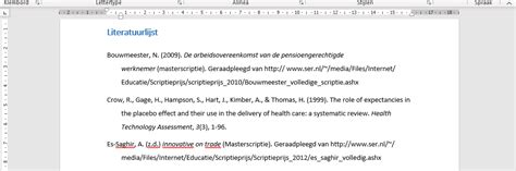 Literatuurlijst Volgens De Apa Regels