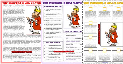 The Emperors New Clothes Esl Reading Comprehension Worksheets