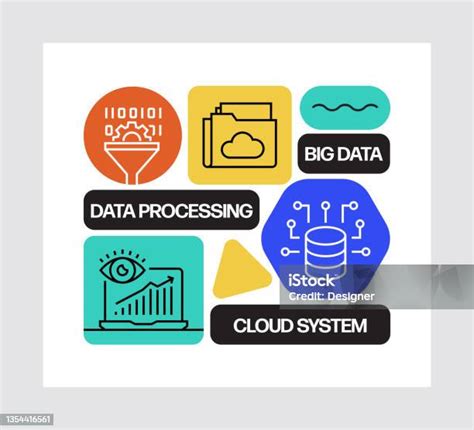 Konsep Big Data Ilustrasi Vektor Gaya Garis Ilustrasi Stok Unduh