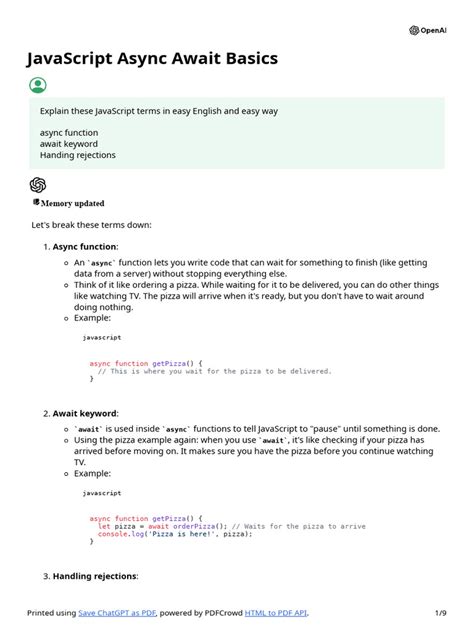 Javascript Async Await Basics Pdf Ajax Programming Json