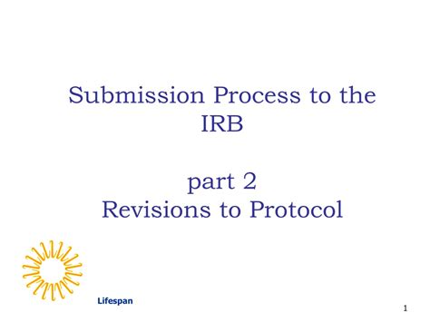 PPT Submission Process To The IRB Part Revisions To Protocol PowerPoint Presentation ID