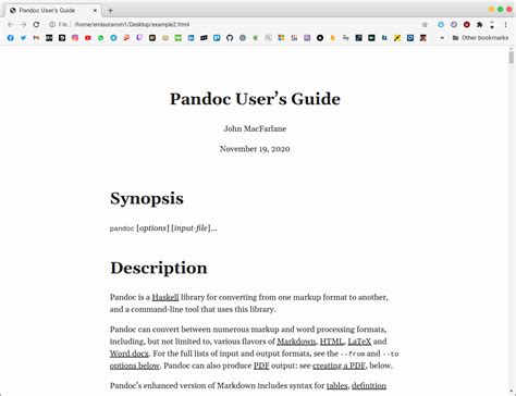 Standalone HTML Example Differs From Actual Result Issue Jgm Pandoc GitHub