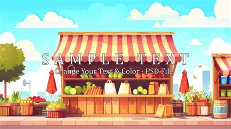 Outdoor Market Stall With Fresh Produce Premium Ai Generated Psd