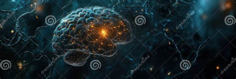 Glowing Neural Networks And Synapses Form An Abstract Human Brain Illustration Conveying