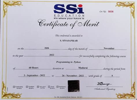 Completed The 3 Months Course Of Python Programming Sivasankar S