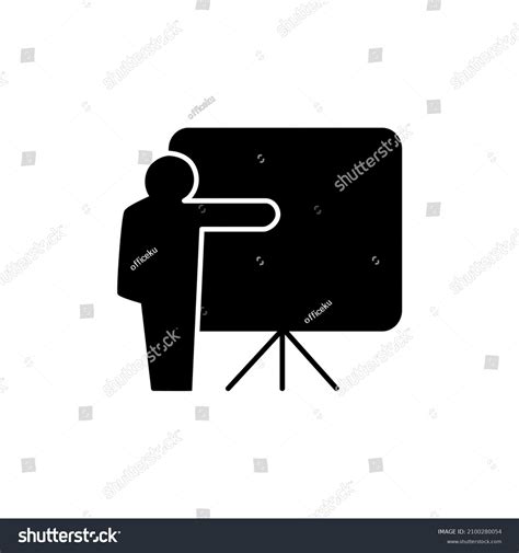 Presentation Icon Black Flat Glyph Filled Stock Vector Royalty Free 2100280054 Shutterstock