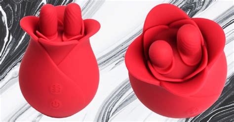 The Rose Fondle 10x Massaging Rose Silicone Clit Stimulator From