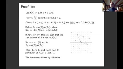 Timm Oertel Optimizing Sparsity Over Lattices And Semigroups Youtube