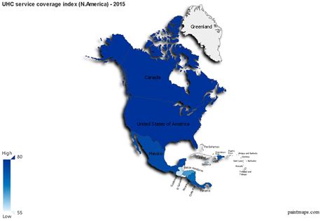 Uhc Service Coverage Index On N America Map