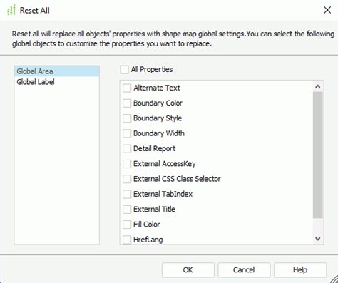 Reset All Dialog Box Logi Analytics