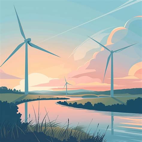 Wind Turbines Premium Ai Generated Image