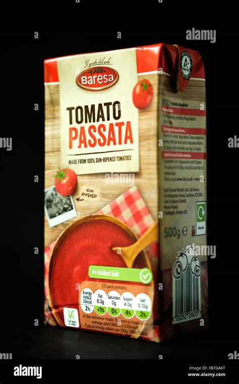 London Uk May 06 2025 Packet Or Carton Of Lidl Italian Style Tomato
