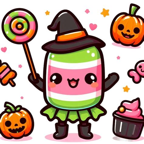 Halloween Candy Ghost Premium Ai Generated Image
