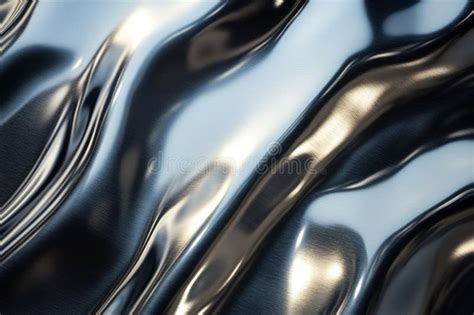 Metallic Surface With Brushed Texture Reflecting Light Creating An Abstract Industrial