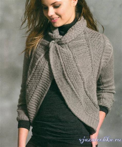 Вязалочка вязание спицами и крючком Серое болеро спицами Описание
