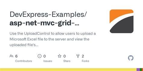 Github Devexpress Examplesasp Net Mvc Grid Upload And Display Excel