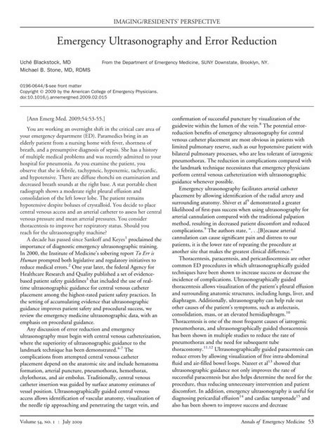 Pdf Emergency Ultrasonography And Error Reduction Dokumen Tips