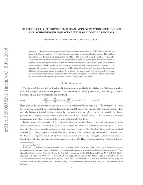 Pdf Gauge Invariant Frozen Gaussian Approximation Method For The
