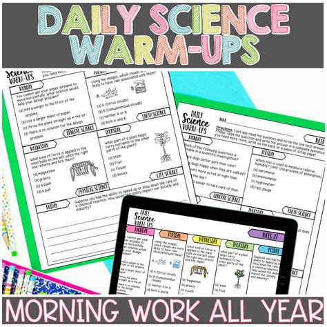 Daily Science Warm Ups For Science Morning Work Made By Teachers