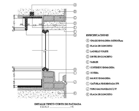 Typical Details Of Building Facade Constructive Section Dwg File