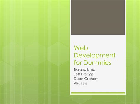 Ppt Web Development For Dummies Powerpoint Presentation Free Download Id3871285