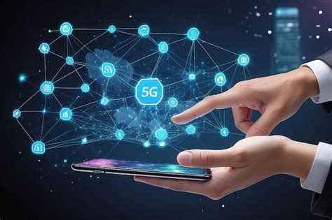 Premium Photo Hand Touching Telecommunication Network And Wireless Mobile Internet Technology