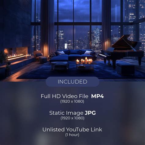 Animated Background Modern Loft Luxury Penthouse Rainy Night Cozy