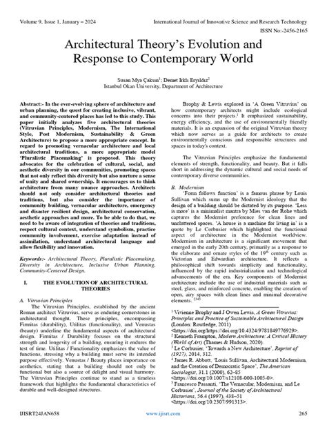 Architectural Theorys Evolution And Response To Contemporary World Pdf Modernism
