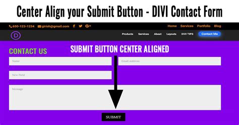 Center The Submit Button On The Divi Contact Form